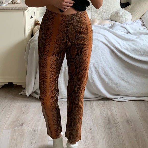Missguided | Pants & Jumpsuits | High Rise Snakeskin Pants | Poshmark